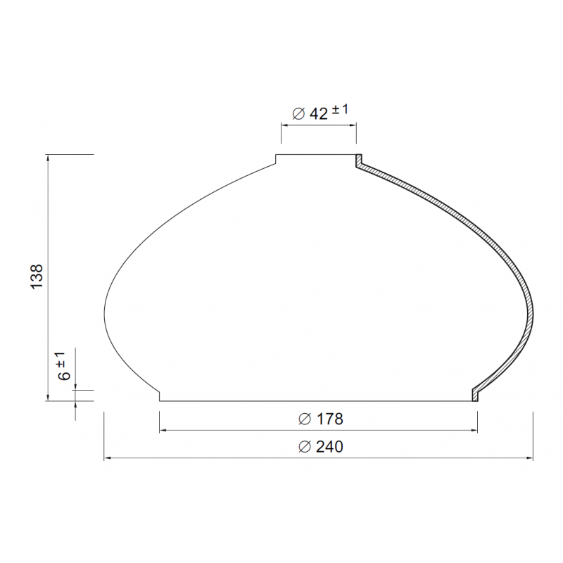 Clear glass lamp 4303 - d. 240/42 mm - sconces - SKLEP PIEŃSKIE SZKŁO